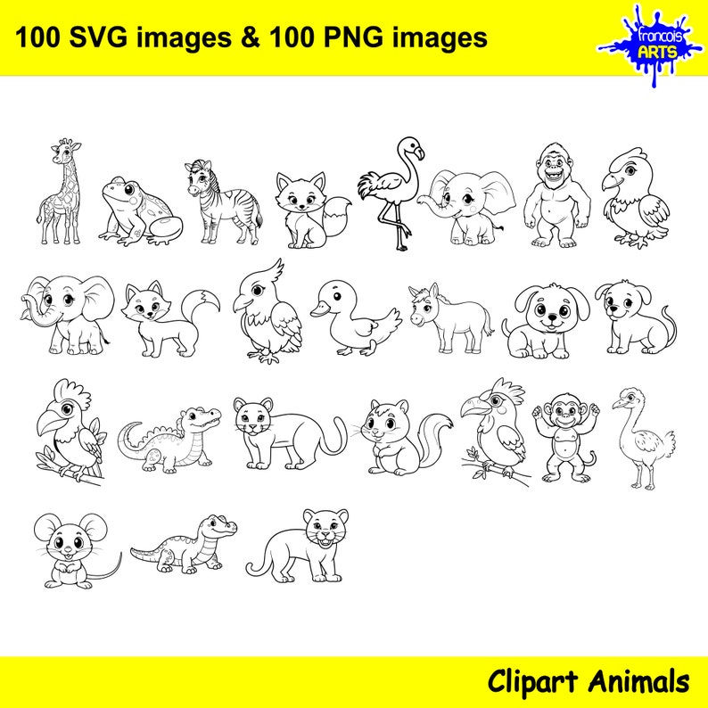 100 Animal Doodle Svg Bundle | Animal SVG | Doodle Svg | Animal Clipart ...