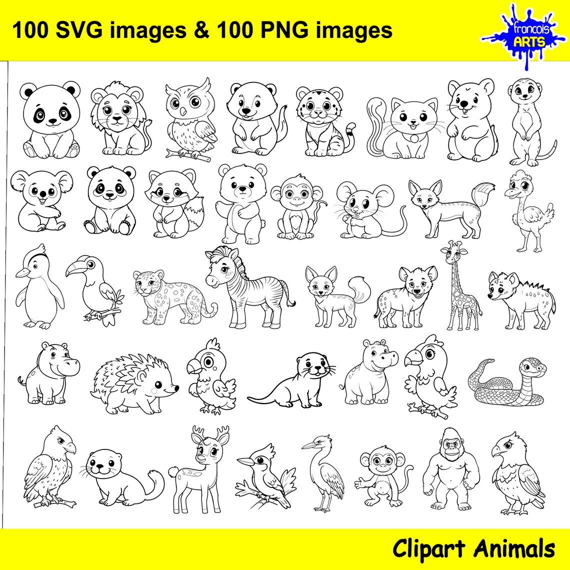 100 Animal Doodle Svg Bundle | Animal SVG | Doodle Svg | Animal Clipart ...