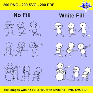 Stick Figures SVG PNG Clipart Bundle, Stick Family Svg Bundle, Stick ...