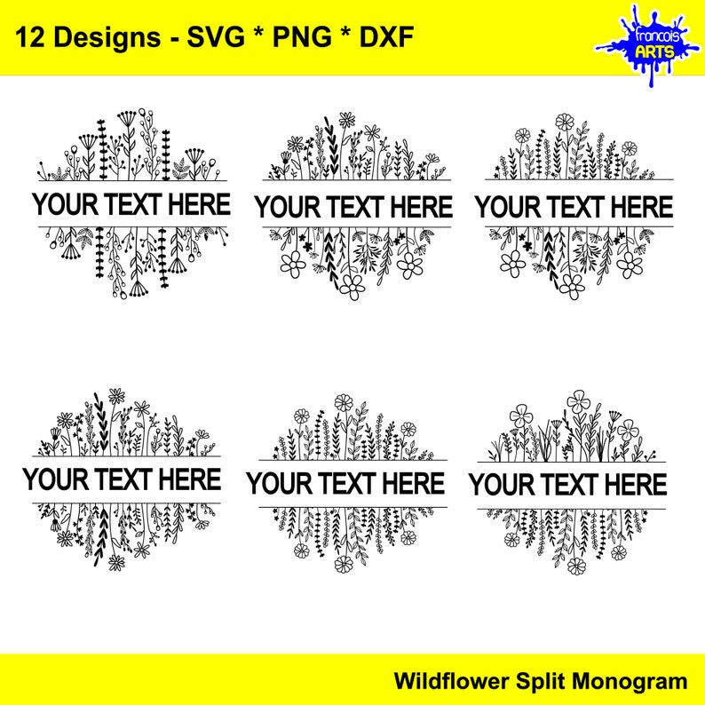 Floral Border Svg, Flower Border Svg, Wildflower Border Svg ...