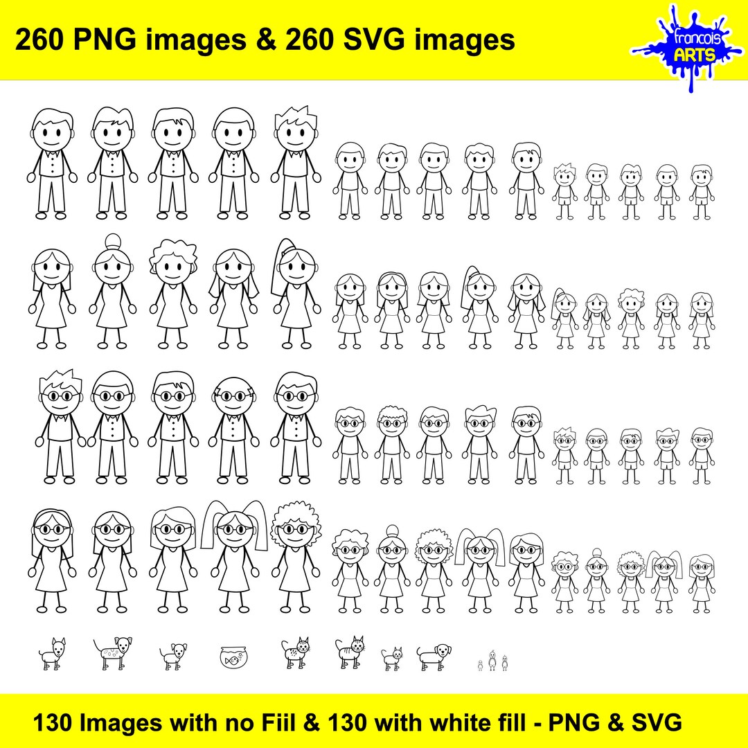 Stick Figure Family SVG and Stick Family Png Clipart. Stick - Etsy ...