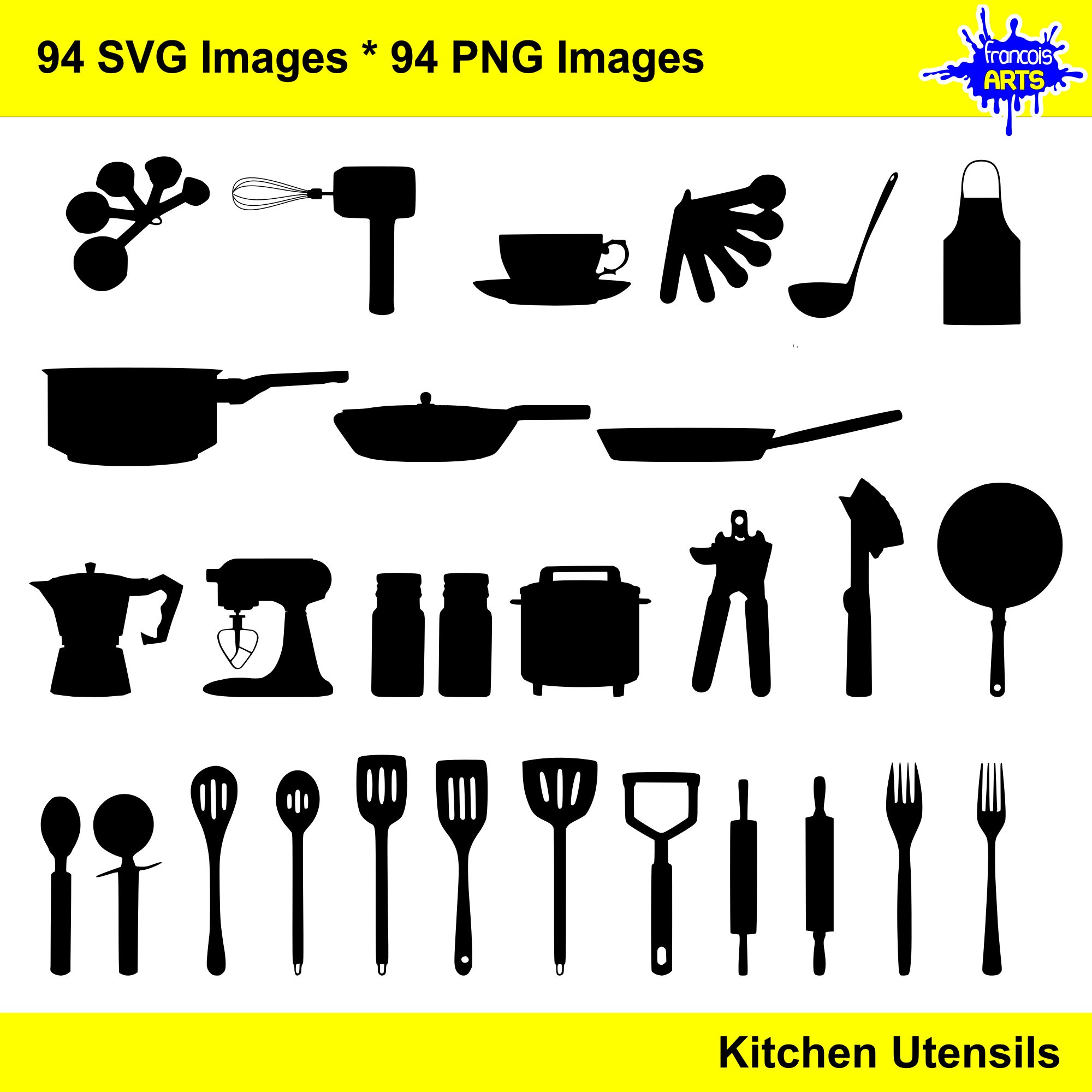 Kitchen SVG, Kitchen Utensils SVG, Kitchen Clip Art Svg for Cricut ...