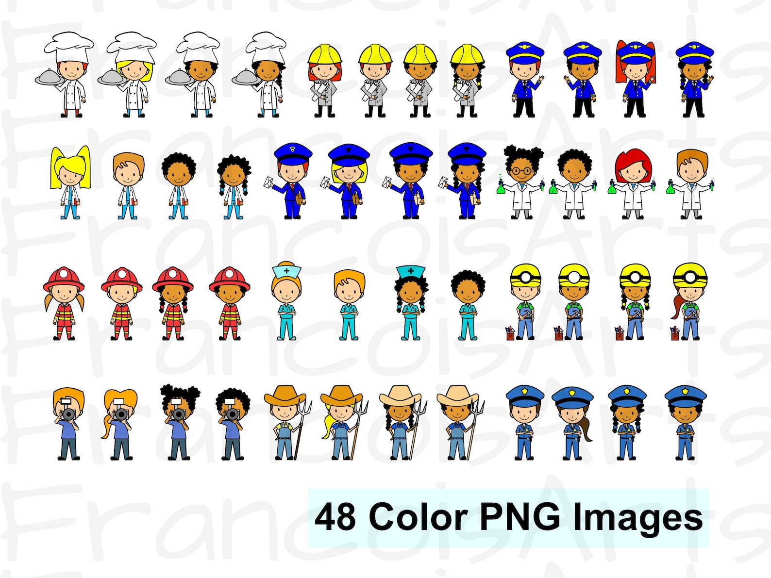 Jobs Clipart in Color With Transparent Backgrounds PNG, Occupations ...