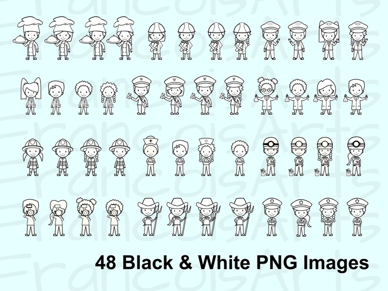 Jobs Clipart in Color With Transparent Backgrounds PNG, Occupations ...