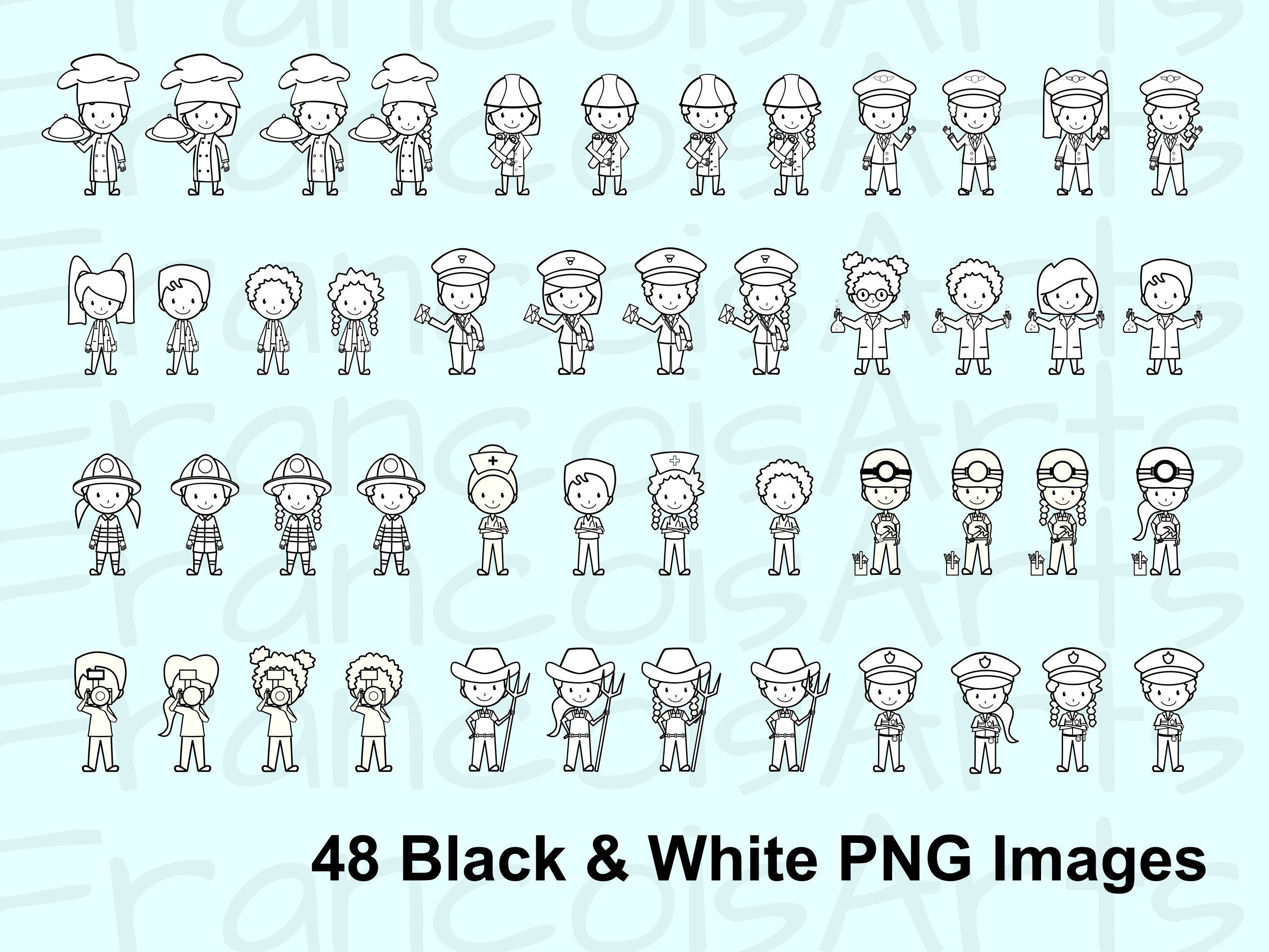 Jobs Clipart in Color With Transparent Backgrounds PNG, Occupations ...