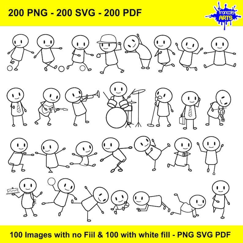 Stick Figures SVG PNG Clipart Bundle, Stick Family Svg Bundle, Stick ...