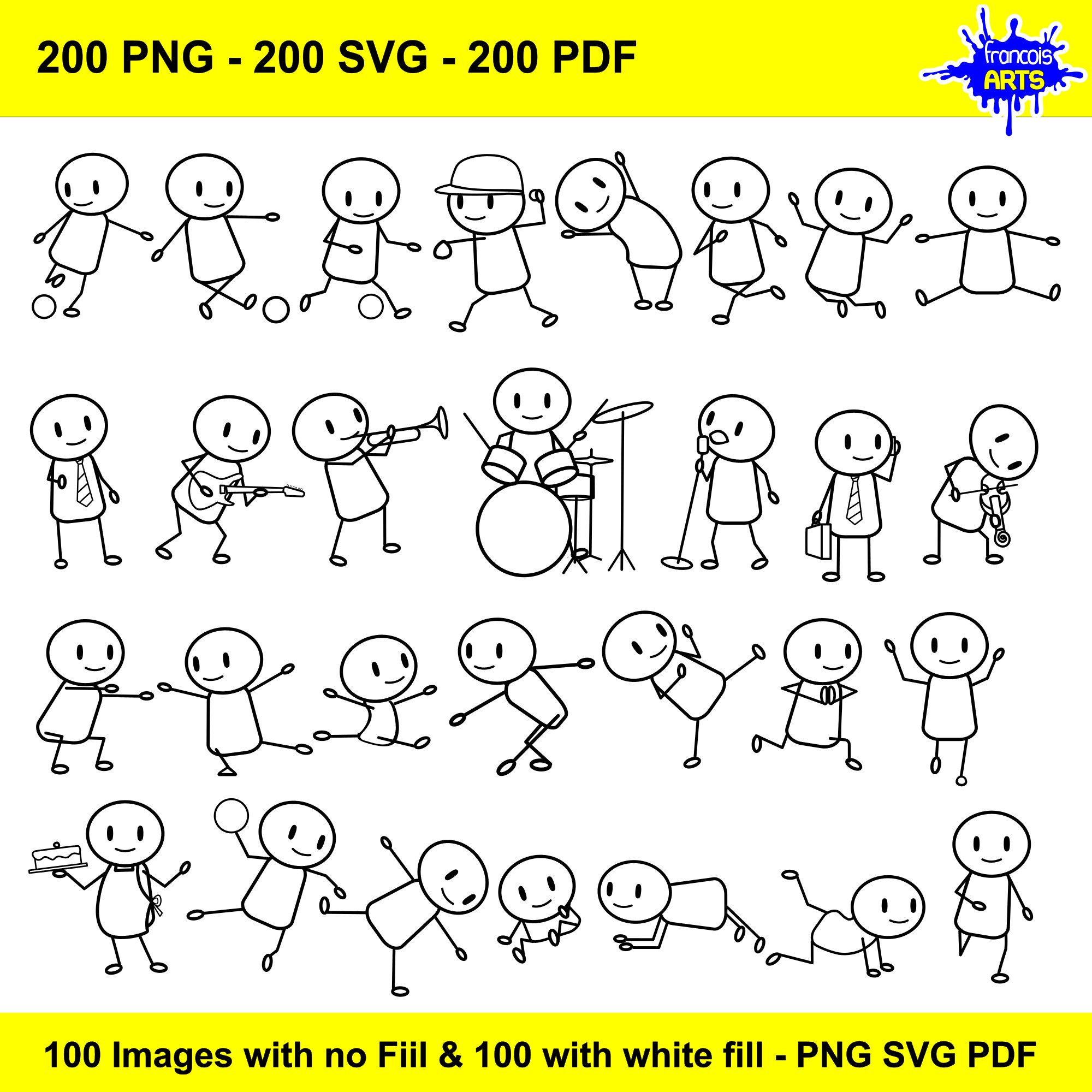Stick Figures Clipart Bundle, Family SVG PNG PDF (digital Download) - Etsy