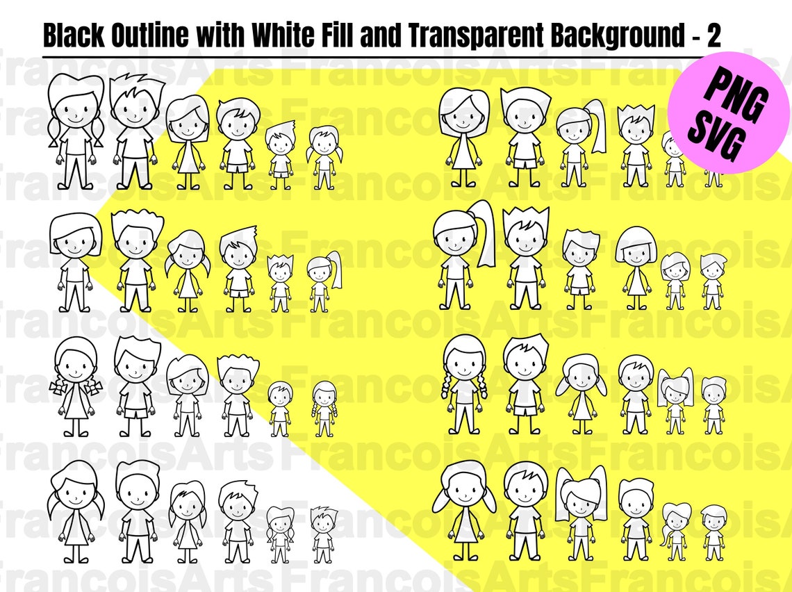 Stick Figure People Svg, Stick Figure People PNG, Doodle Stick Figure ...