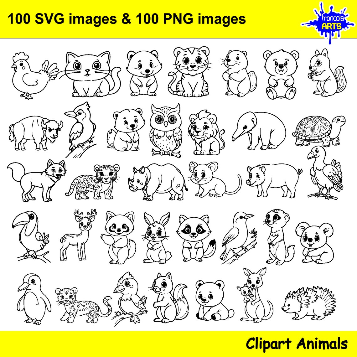 100 Animal Doodle Svg Bundle | Animal SVG | Doodle Svg | Animal Clipart ...
