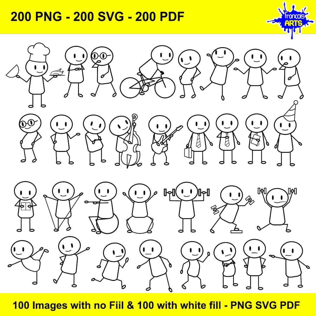 Stick Figures SVG PNG Clipart Bundle, Stick Family Svg Bundle, Stick ...