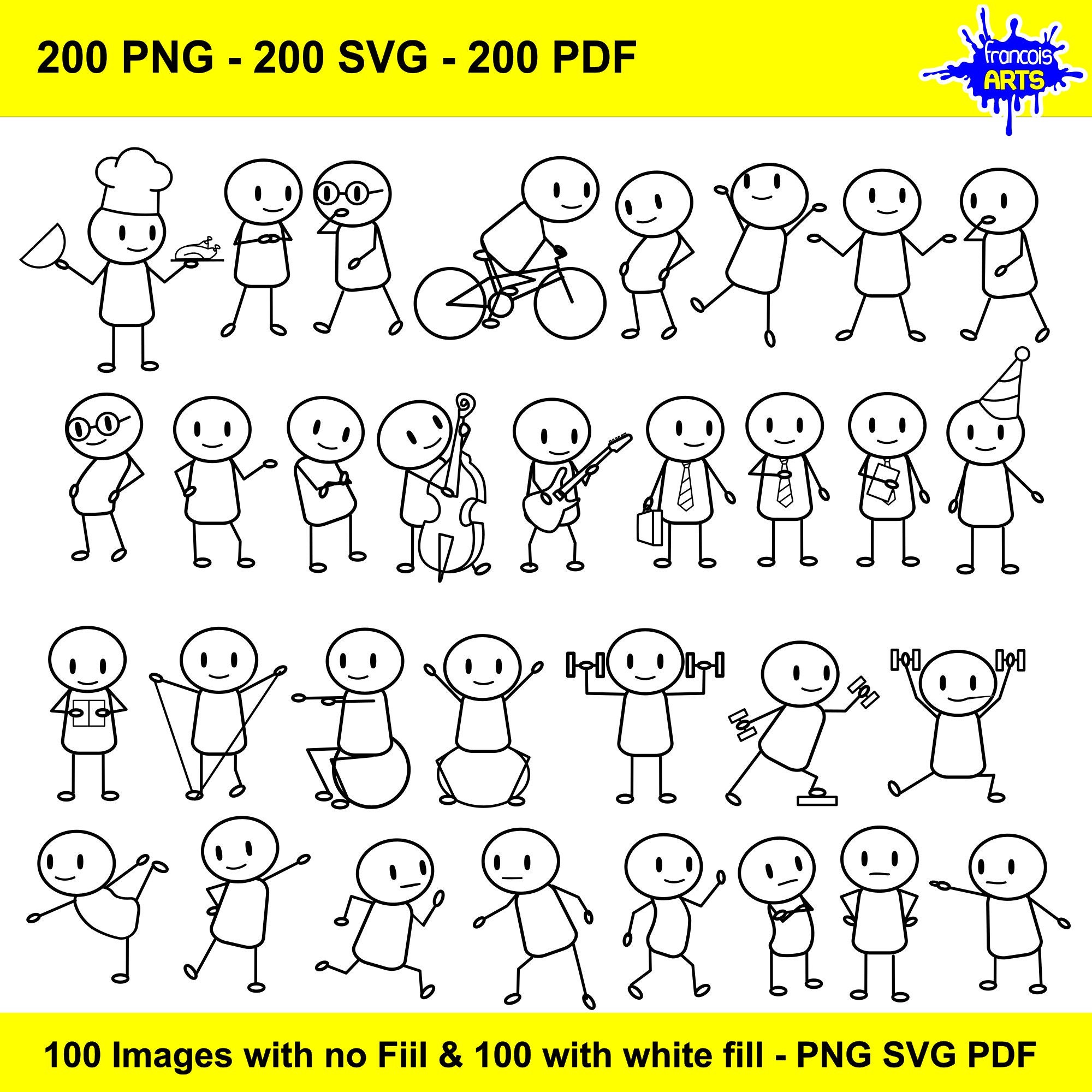 Stick Figures SVG PNG Clipart Bundle, Stick Family Svg Bundle, Stick ...