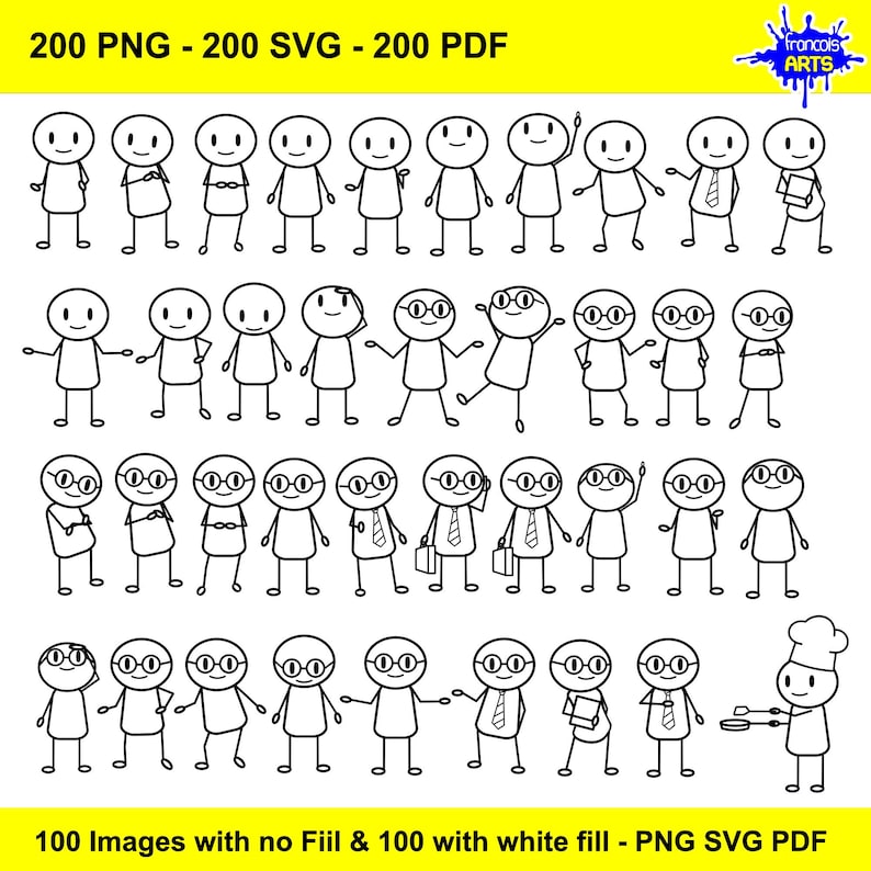 Stick Figures SVG PNG Clipart Bundle, Stick Family Svg Bundle, Stick ...