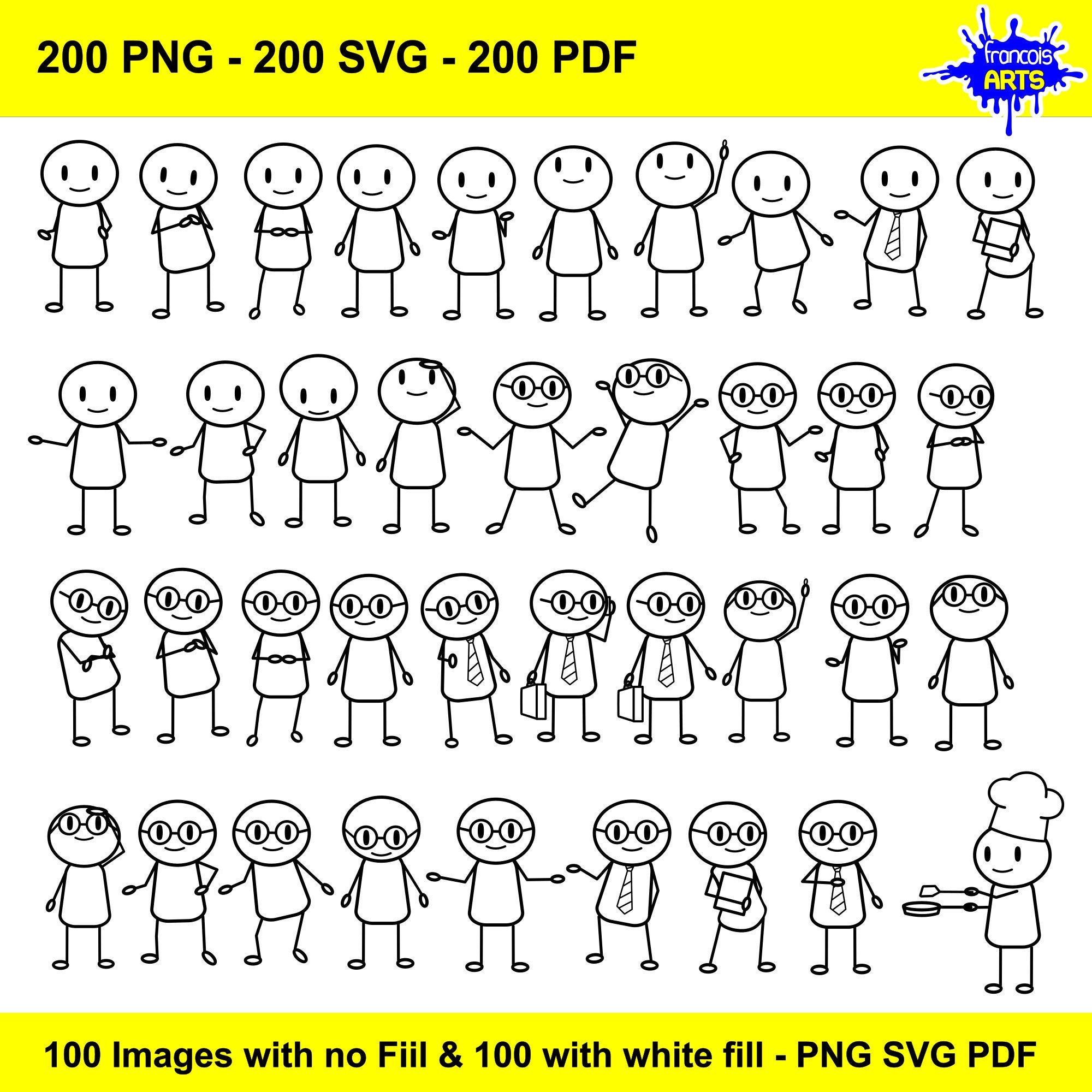 Stick Figures SVG PNG Clipart Bundle, Stick Family Svg Bundle, Stick ...