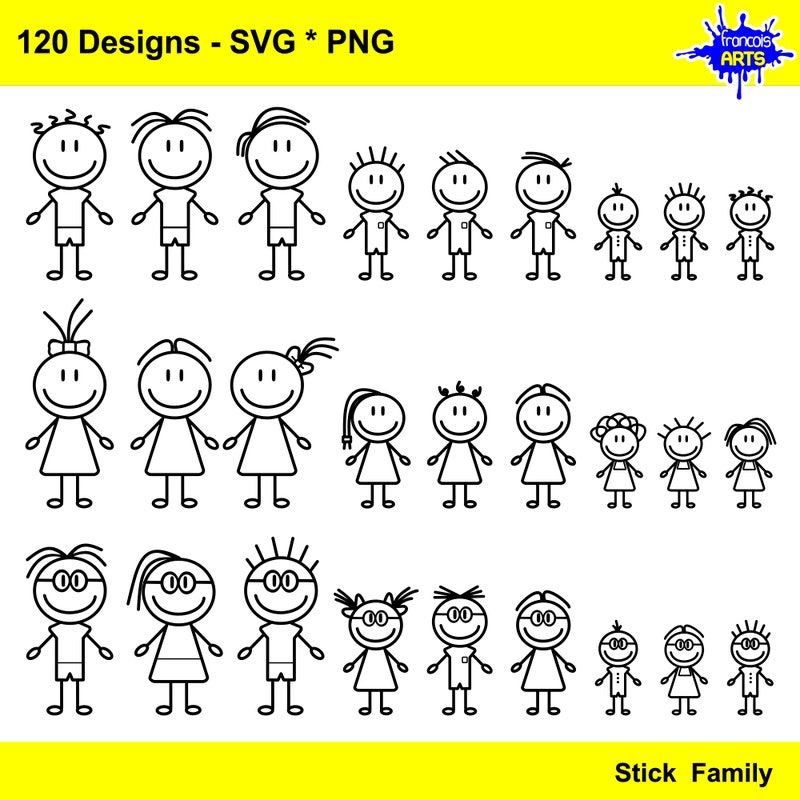 Stick Figures Svg - Etsy