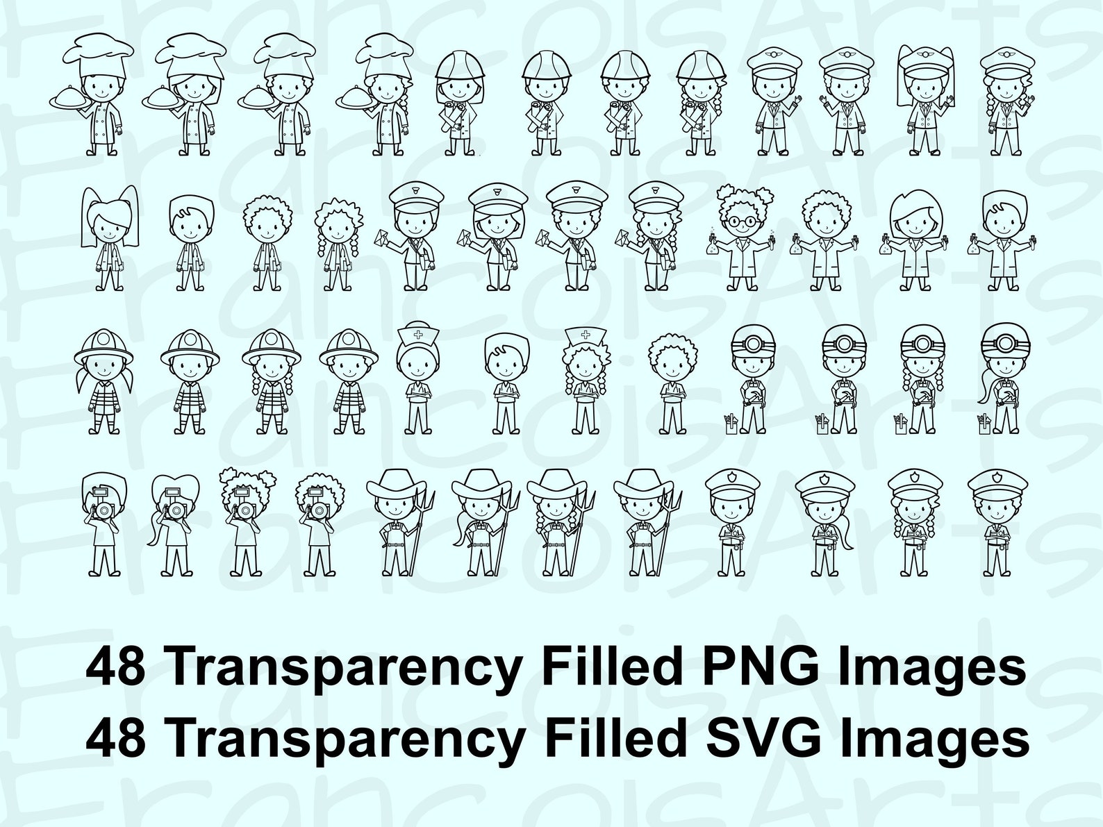 Occupations Clipart, Professions PNG and SVG Images (digital Download ...
