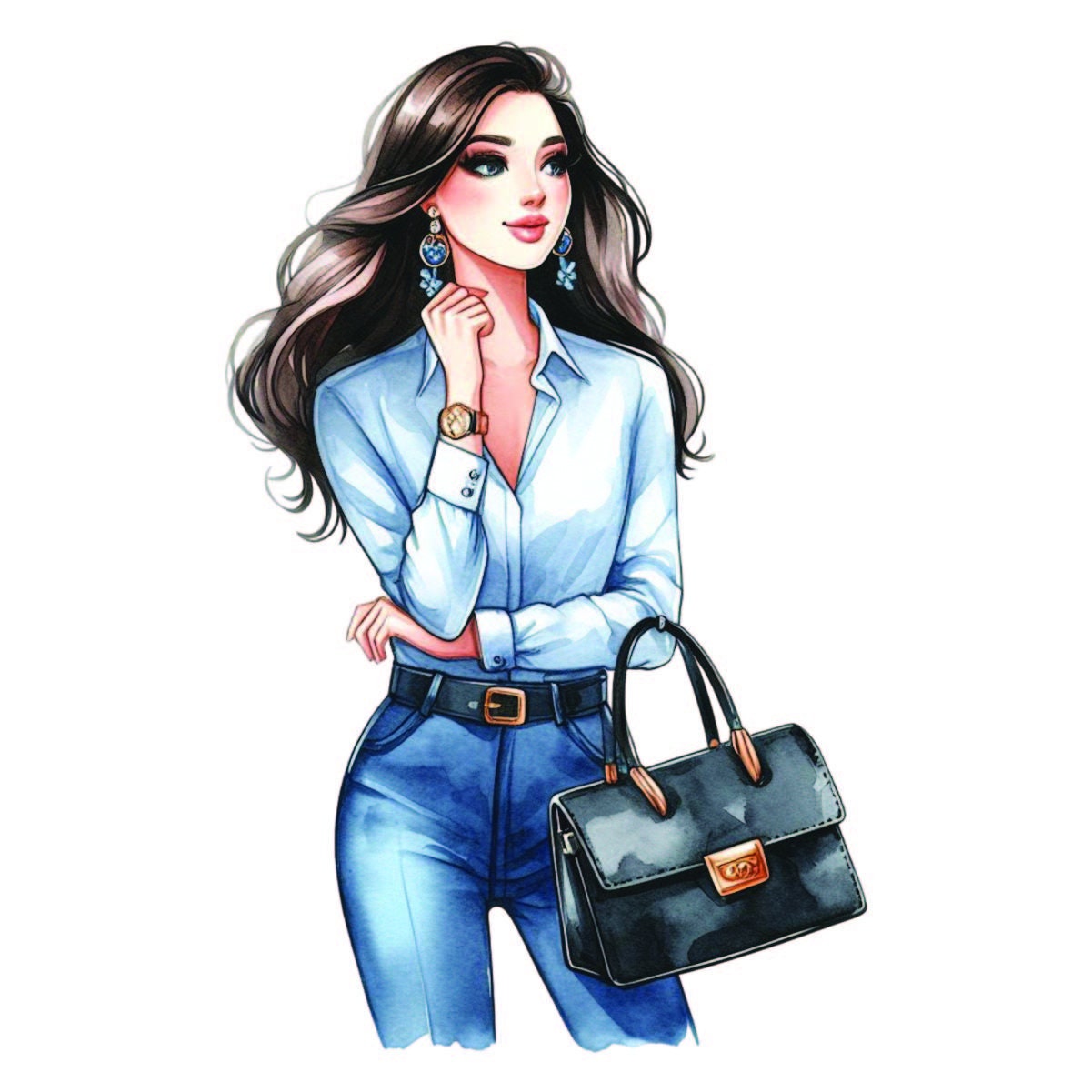 Clipart Watercolour Lady Boss Lady Boss Women Empower Clipart Scarpbook ...