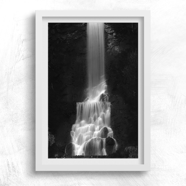 Black and White Waterfall Wall Art - Etsy