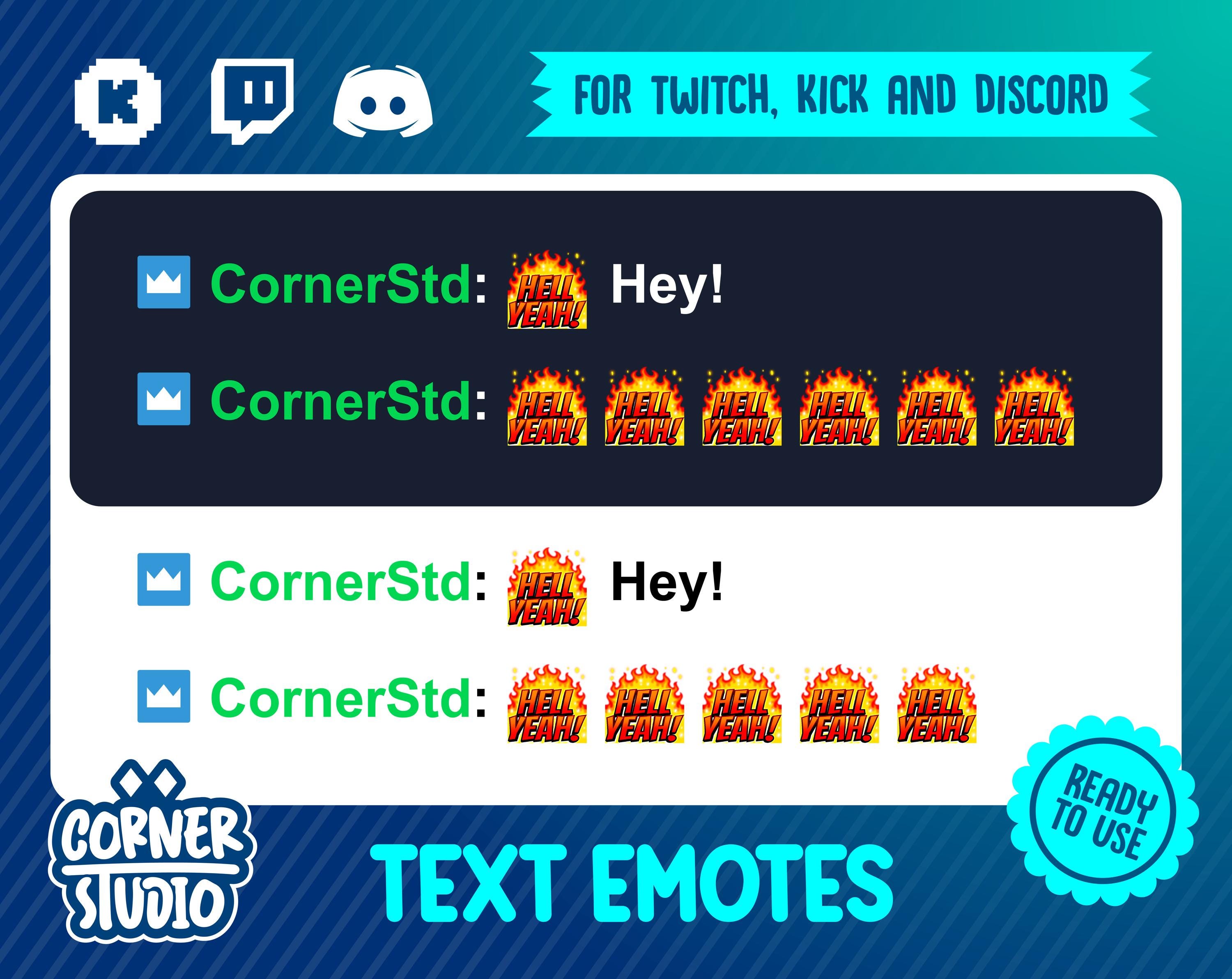 Hell Yeah! Twitch, Discord & Kick Text Emote for Streaming or Gaming - Etsy
