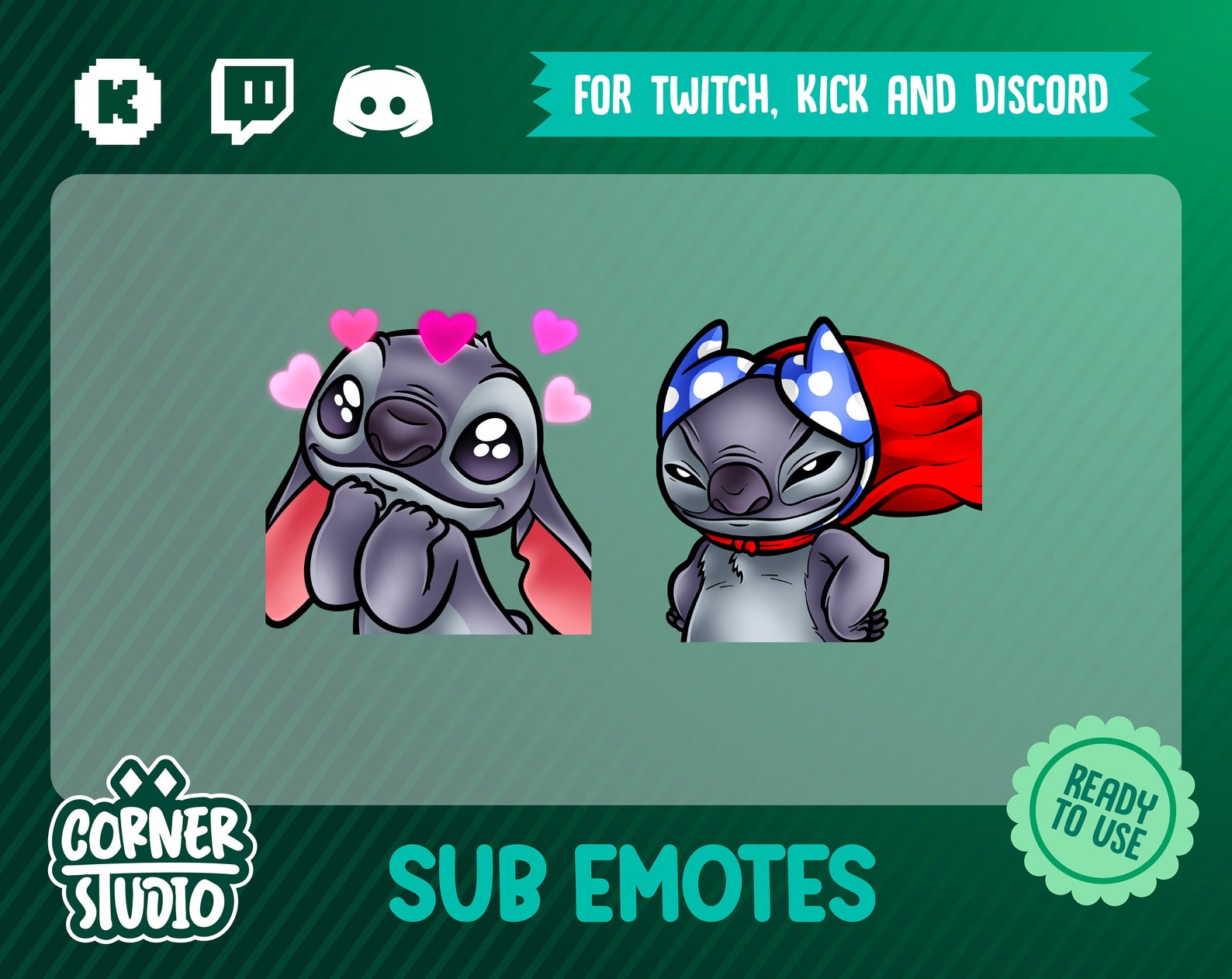 Stitch Emotes for Twitch, Discord & Kick (digital Download) - Etsy