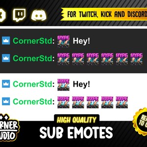 Hype DJ Twitch, Discord & Kick Emotes for Streaming or Gaming - Etsy