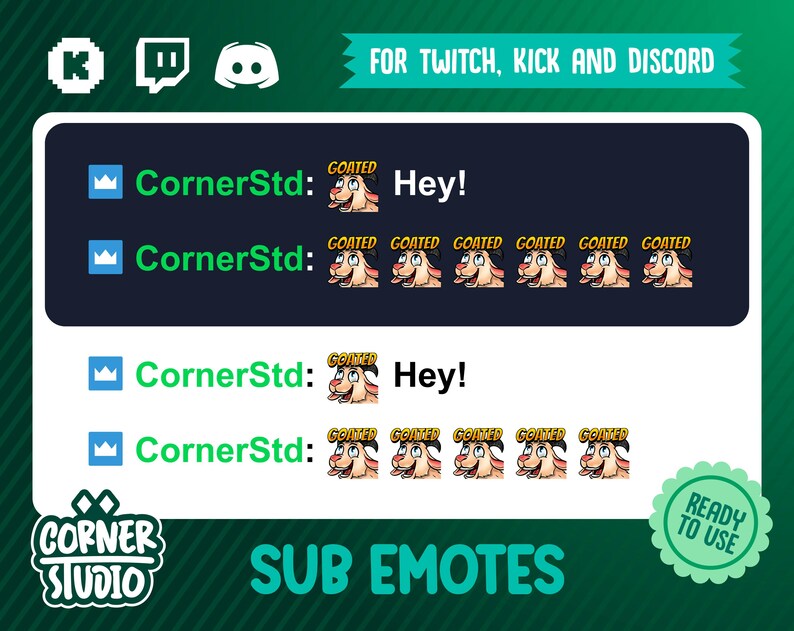 Goat Twitch, Discord & Kick Emote for Streaming or Gaming - Etsy
