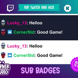 6x Ski Mask, Balaclava Twitch & Kick Badges for Streaming or Gaming - Etsy