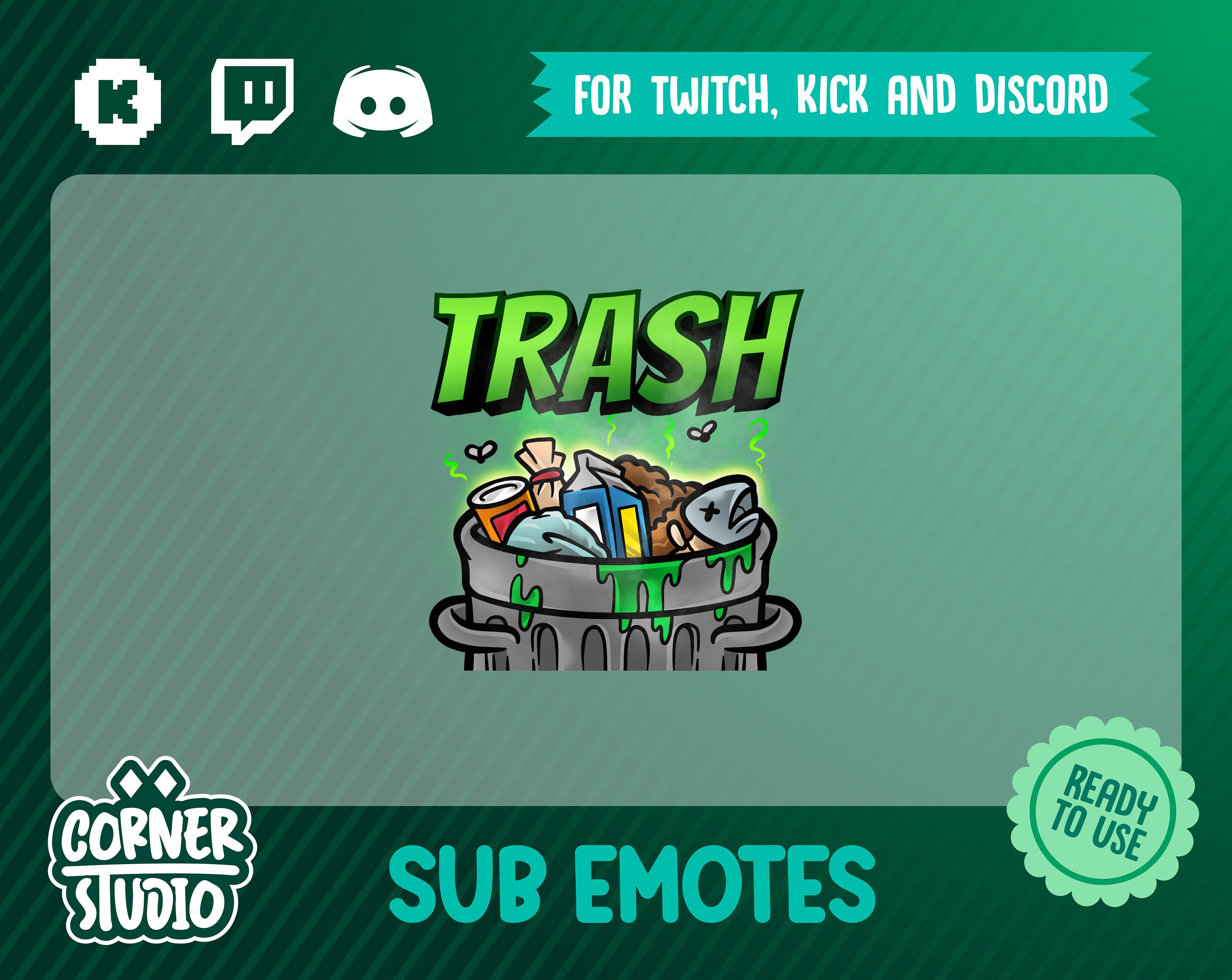 Trash Twitch, Discord & Kick Emote for Streaming or Gaming - Etsy
