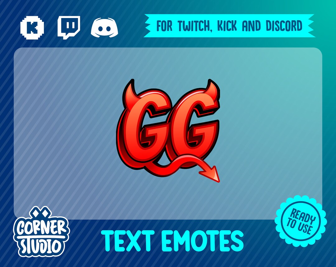 GG Devil Twitch, Discord & Kick Emotes for Streaming or Gaming - Etsy