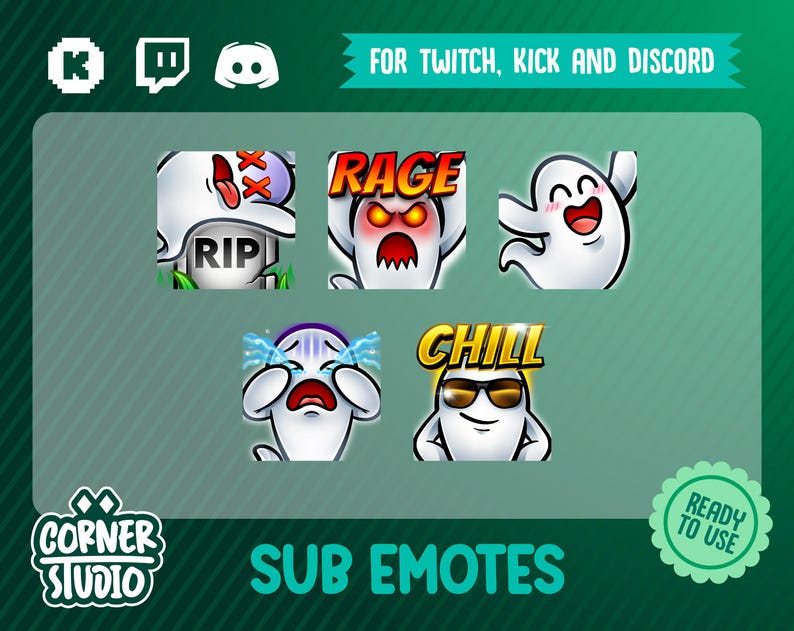 Ghosts Twitch, Discord & Kick Emotes for Streaming or Gaming - Etsy