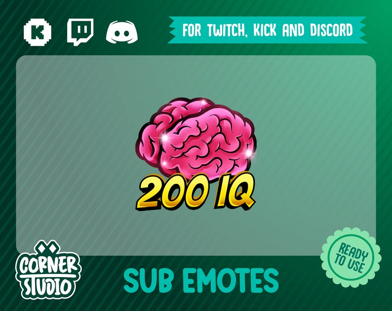 200 IQ Twitch, Discord & Kick Emote for Streaming or Gaming - Etsy