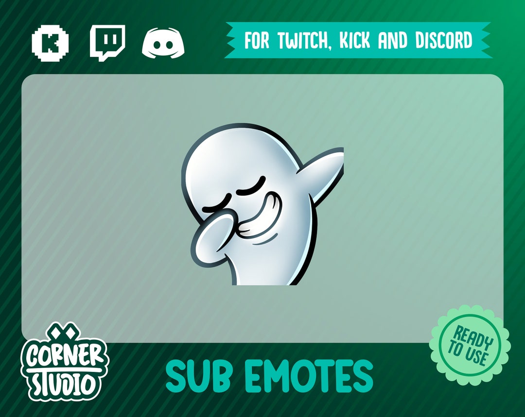 Dab Ghost Twitch Discord & Kick Emotes for Streaming or - Etsy