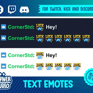 Lock in Twitch, Discord & Kick Emotes for Streaming or Gaming - Etsy