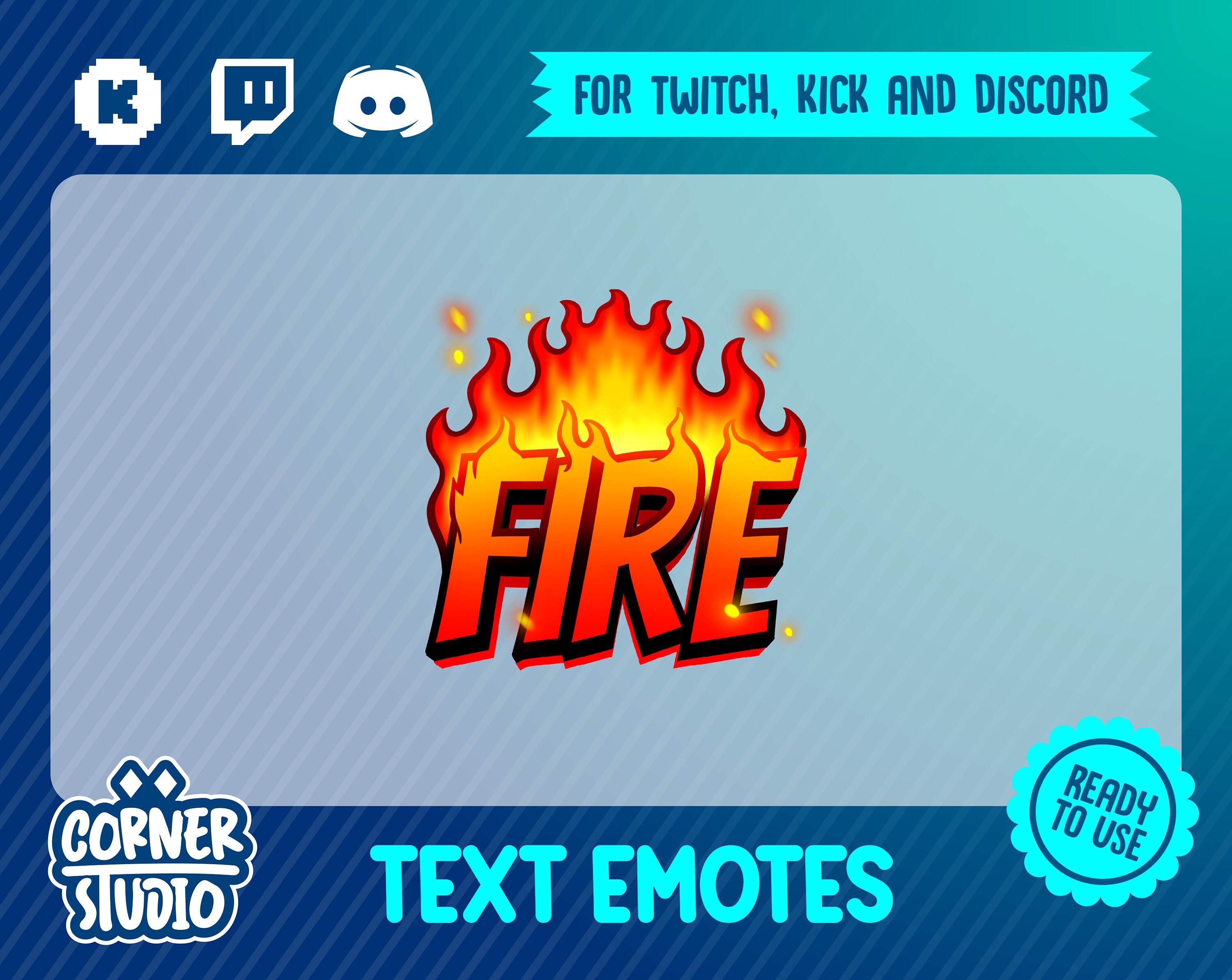 Fire Twitch, Discord & Kick Text Emote for Streaming or Gaming - Etsy