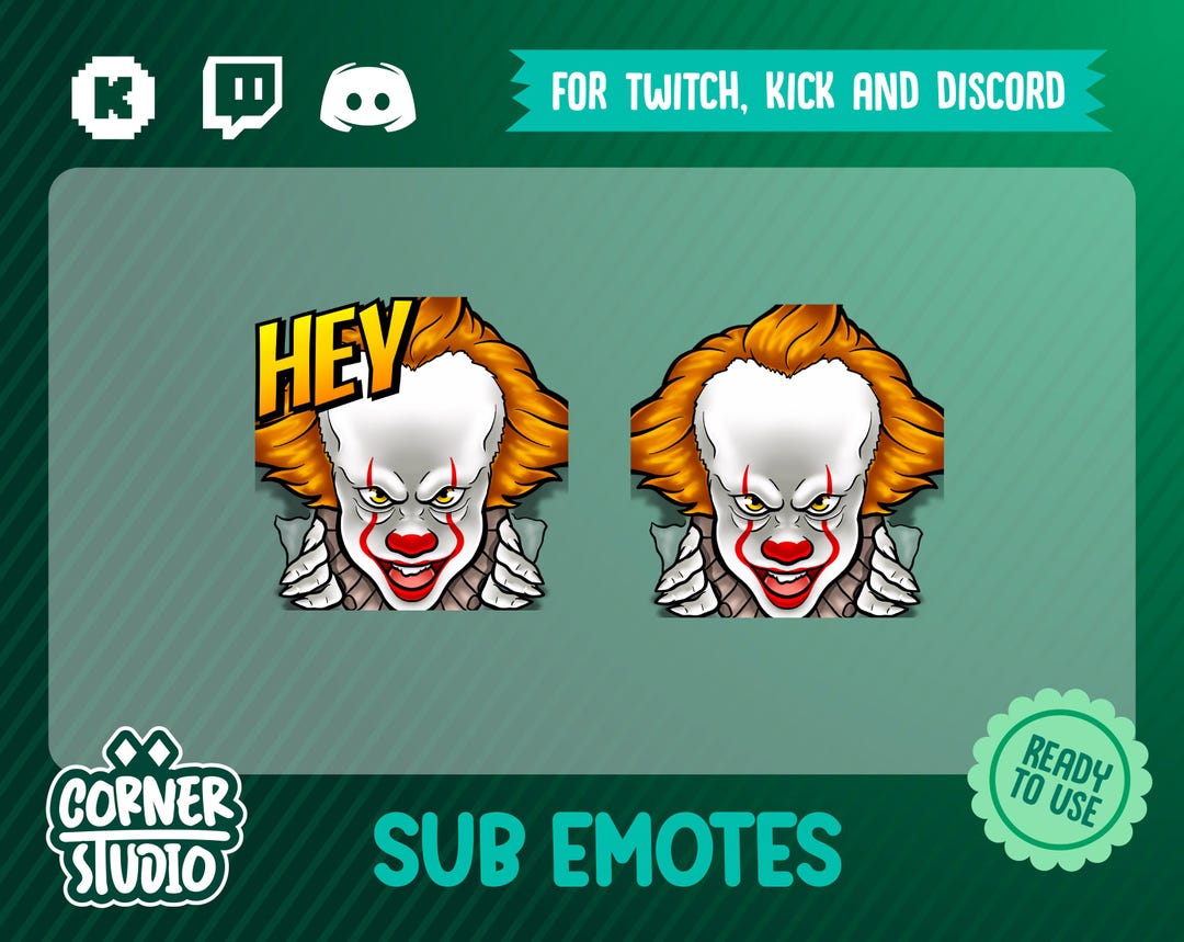 Pennywise New Twitch, Discord & Kick Emotes for Streaming or Gaming - Etsy