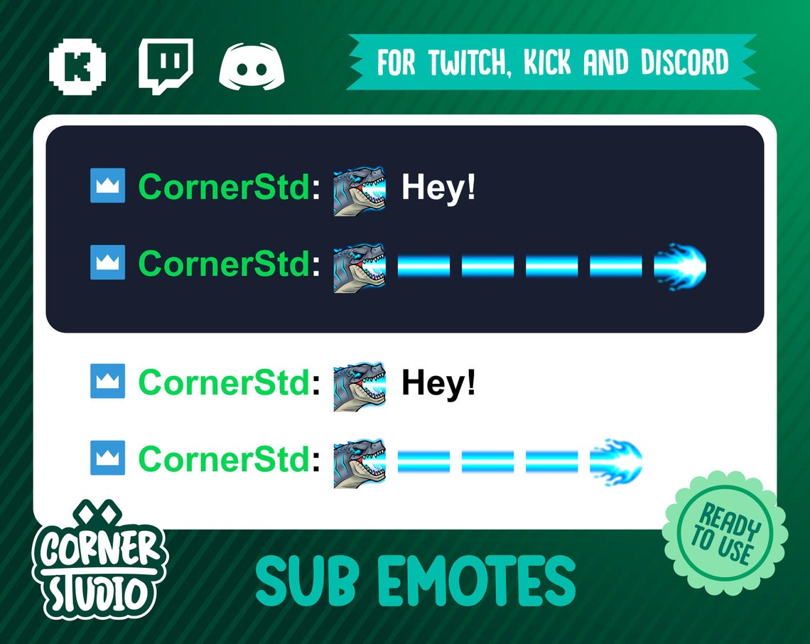 Godzilla Atomic Breath Twitch, Discord & Kick Emotes for Streaming or ...