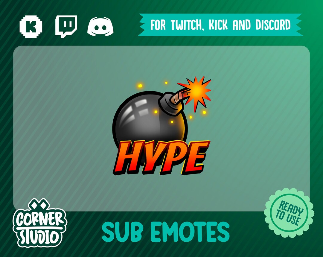 Hype Bomb Twitch, Discord & Kick Text Emote for Streaming or Gaming - Etsy