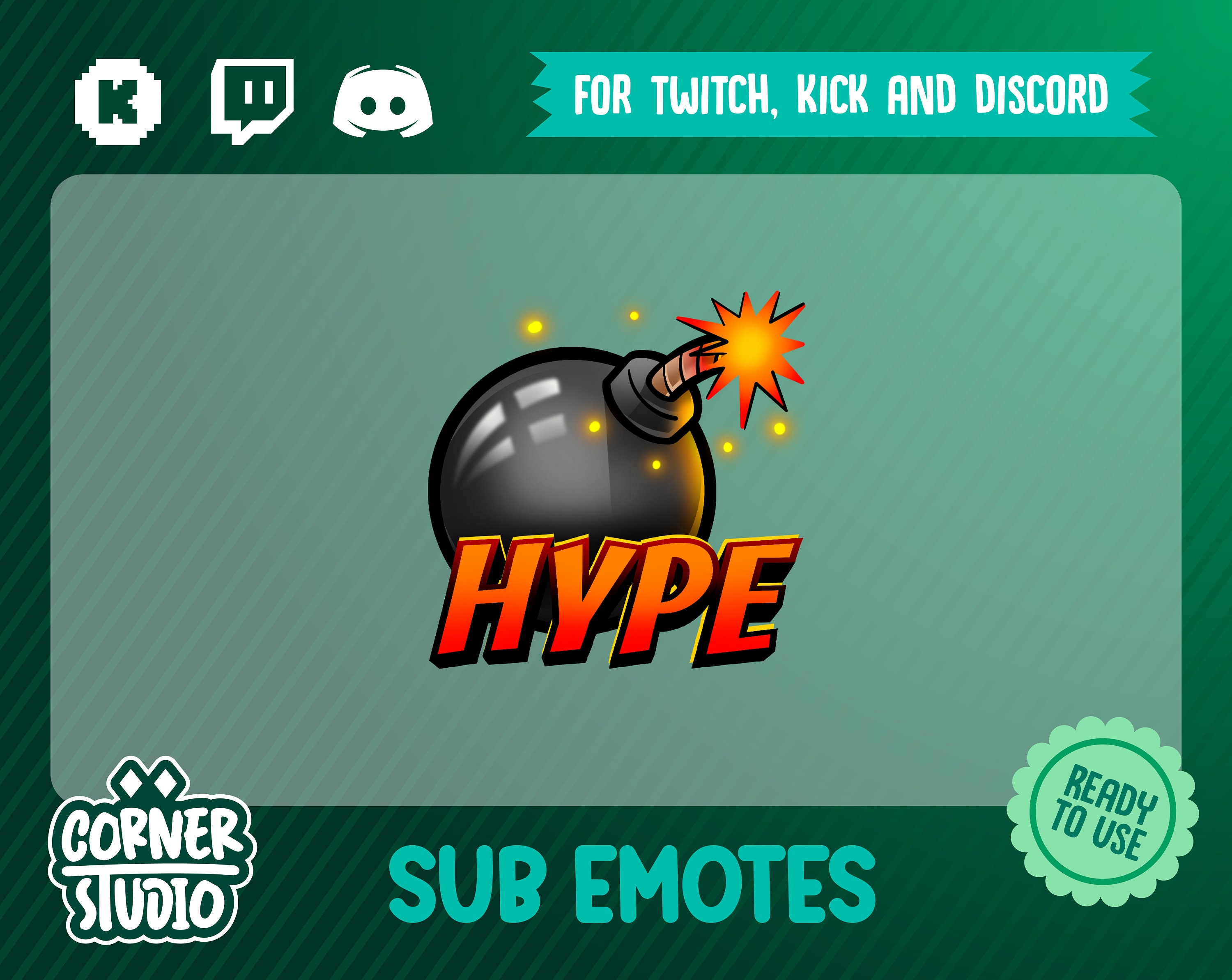 Hype Bomb Twitch, Discord & Kick Text Emote for Streaming or Gaming - Etsy