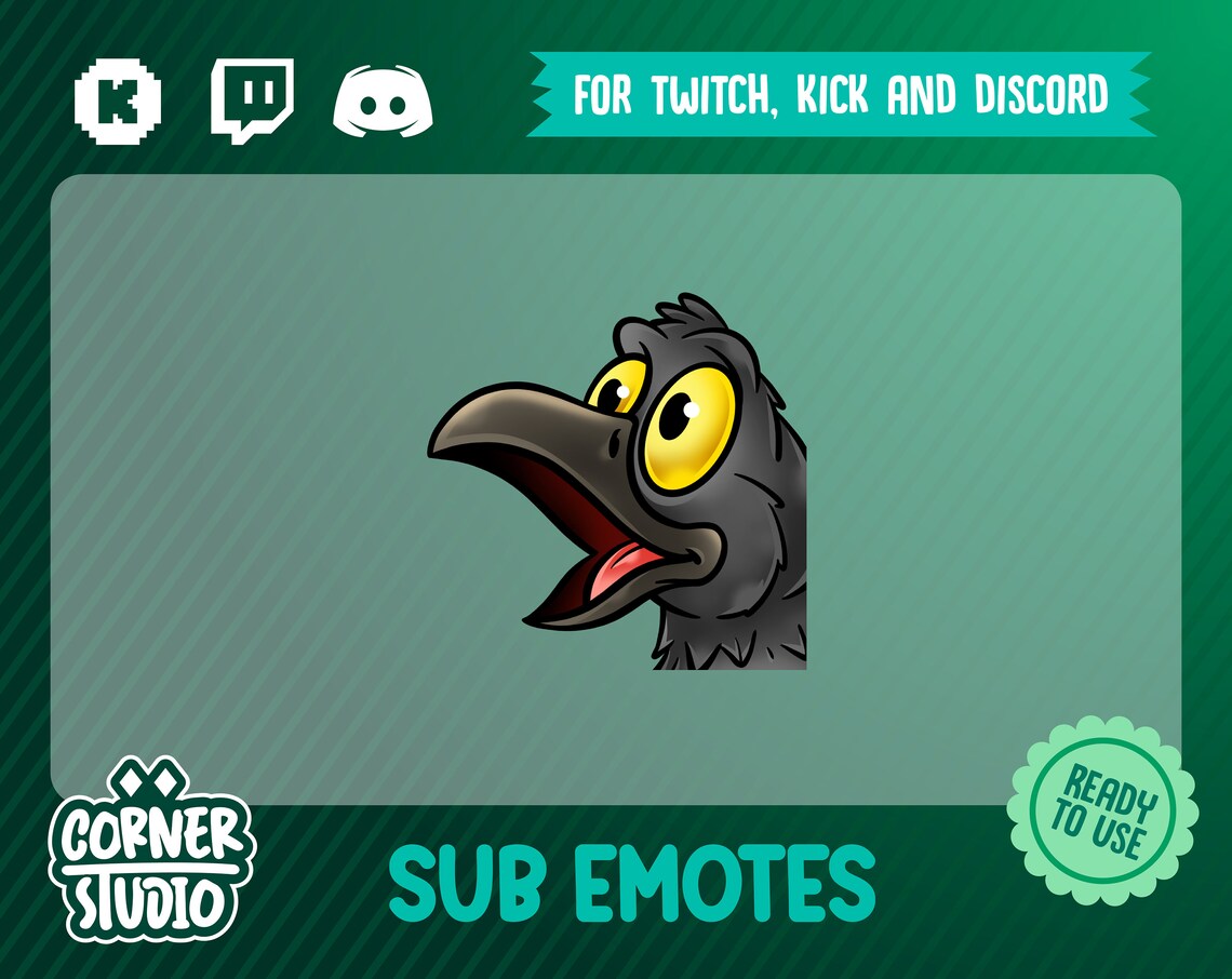 Crow Pog Twitch, Discord & Kick Emote for Streaming or Gaming - Etsy