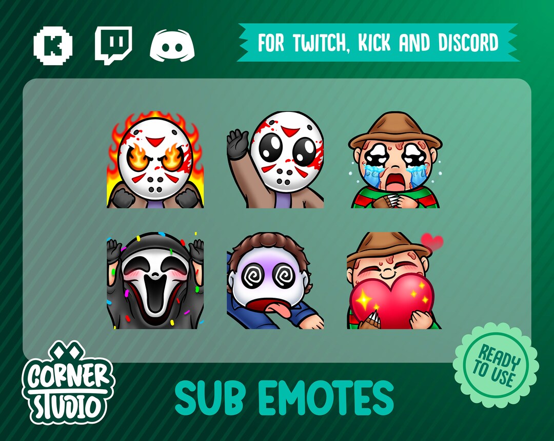 Old Horror Versions Twitch, Discord & Kick Emotes for Streaming or ...