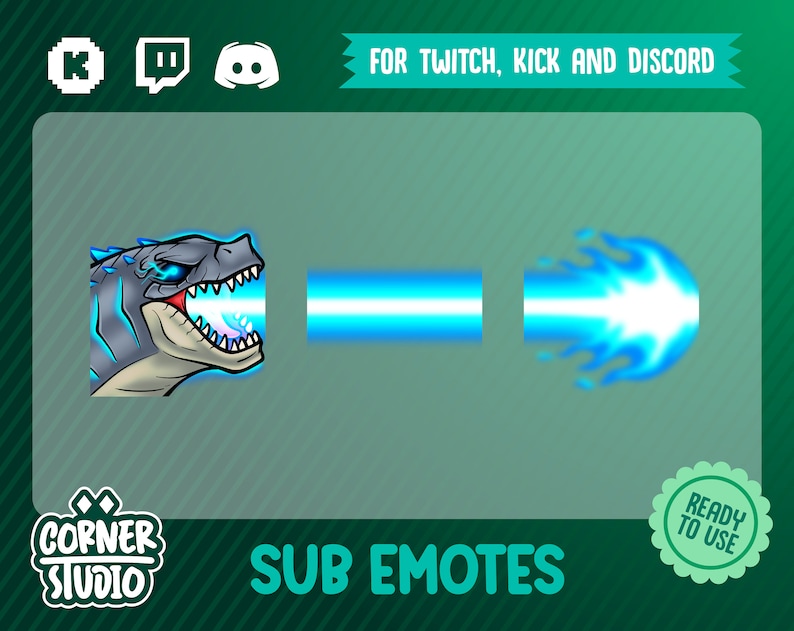 Godzilla Atomic Breath Twitch, Discord & Kick Emotes for Streaming or ...
