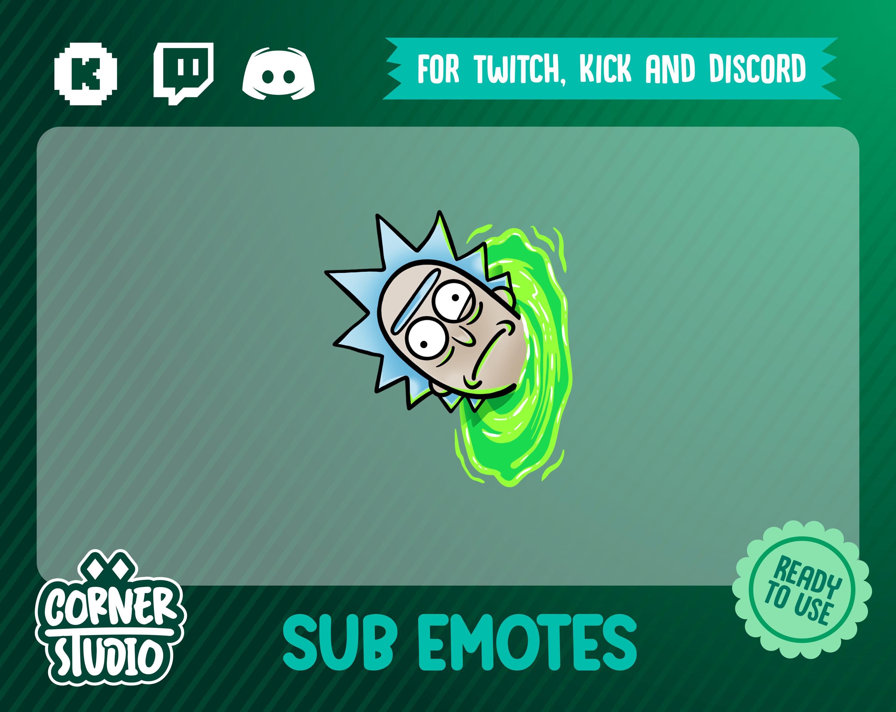 Rick Portal Twitch, Discord & Kick Text Emote for Streaming or Gaming ...