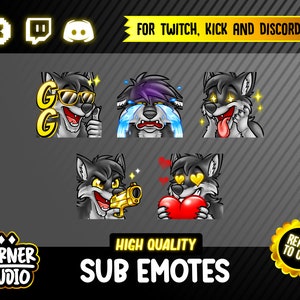 Wolf Furry Twitch, Discord & Kick Emotes for Streaming or Gaming - Etsy