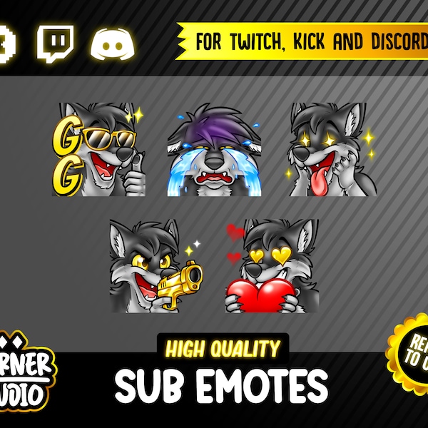 Furry Twitch Emotes - Etsy