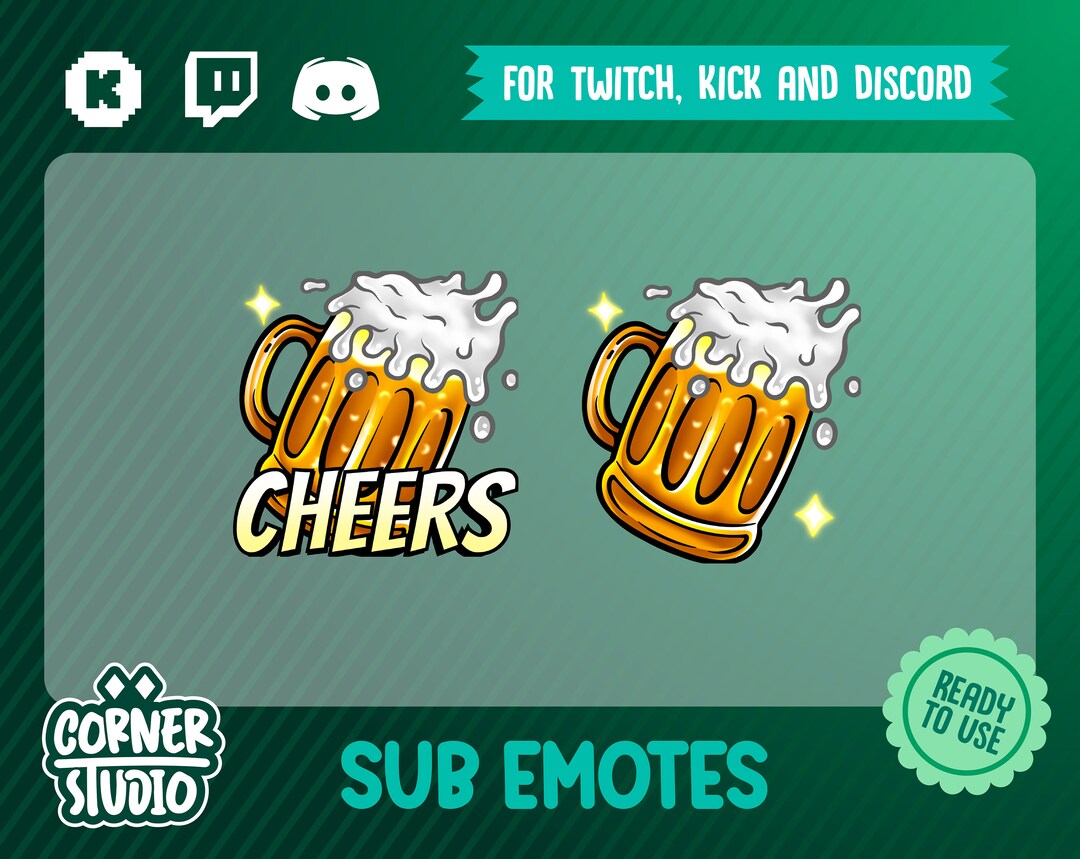 Beer Cheers Twitch, Discord & Kick Emotes for Streaming or Gaming - Etsy