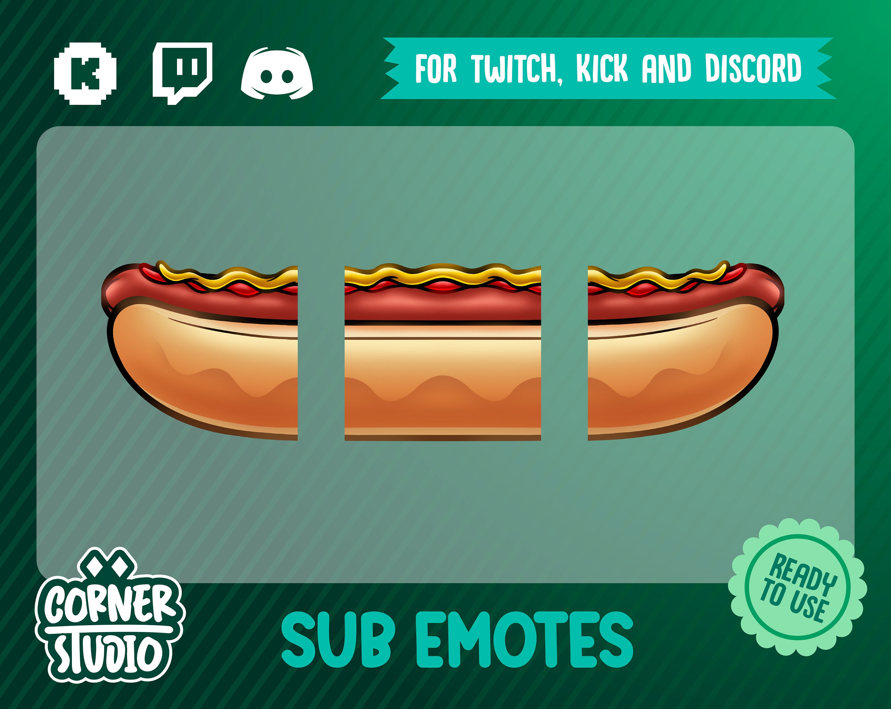 Hotdog Twitch, Discord & Kick Emotes for Streaming or Gaming - Etsy