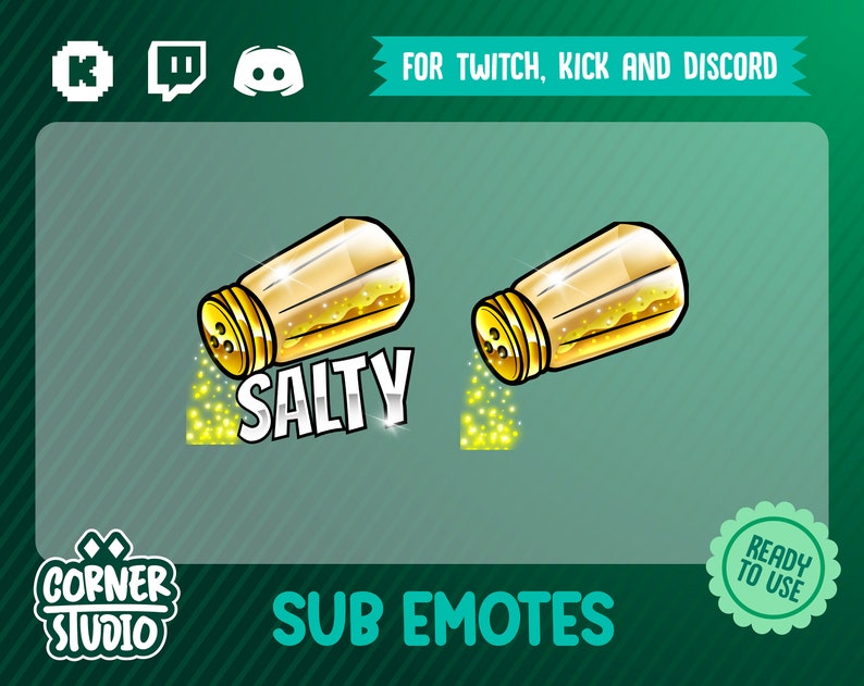 Gold Salt Twitch, Discord and Kick Emotes for Streaming or Gaming - Etsy