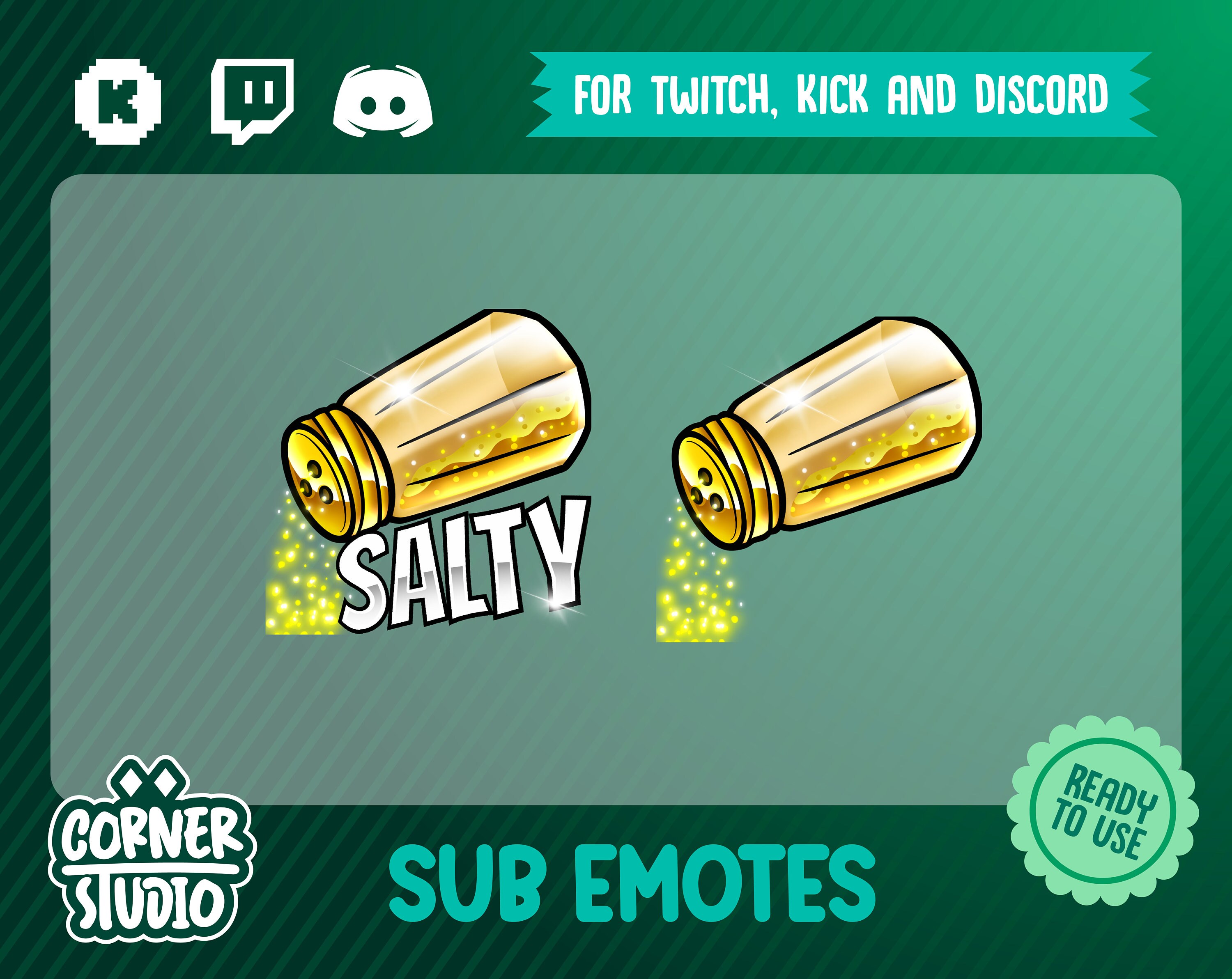 Gold Salt Twitch, Discord and Kick Emotes for Streaming or Gaming - Etsy