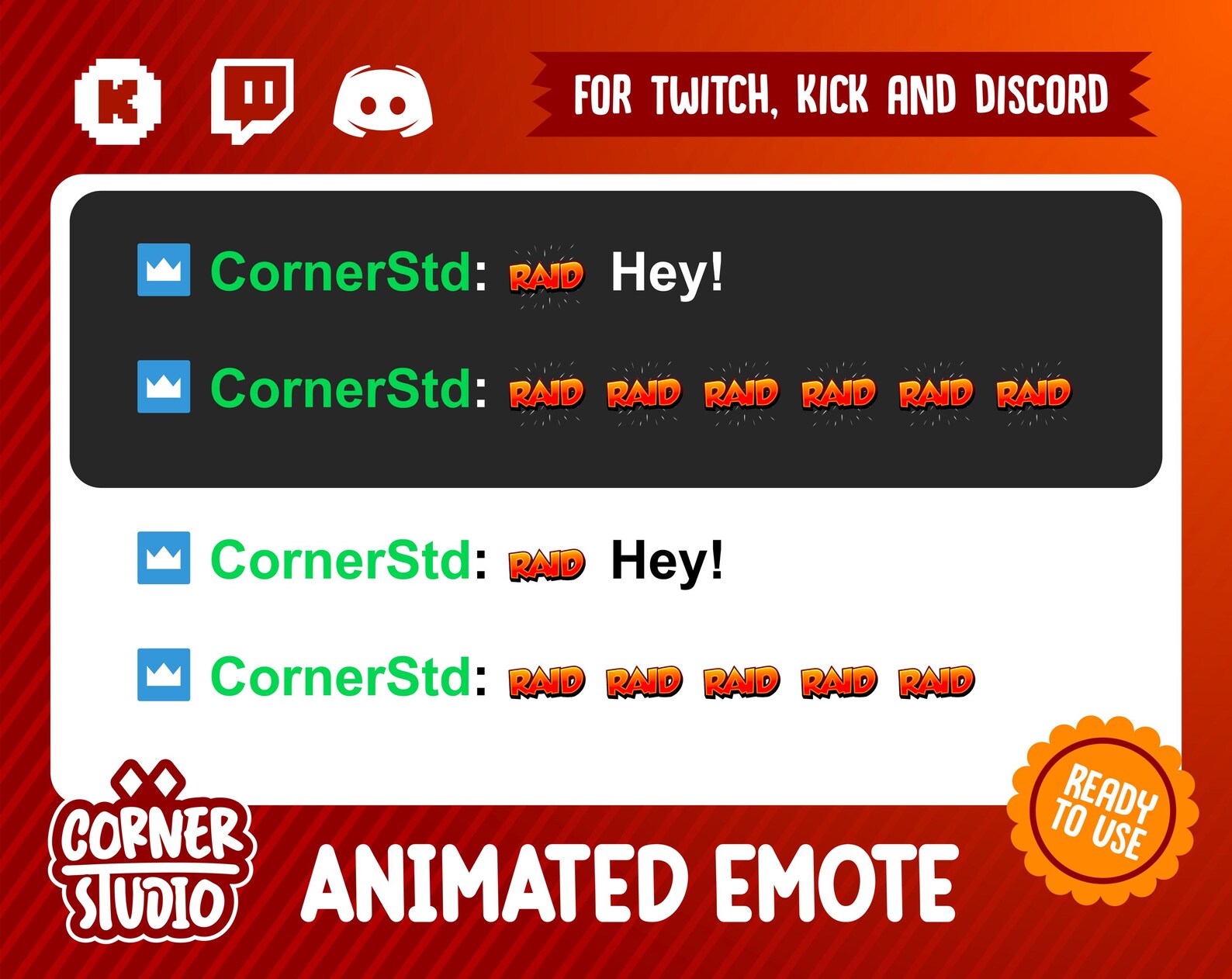 Raid GIF Animated Emote Twitch, Discord & Kick Emotes for Streaming or ...