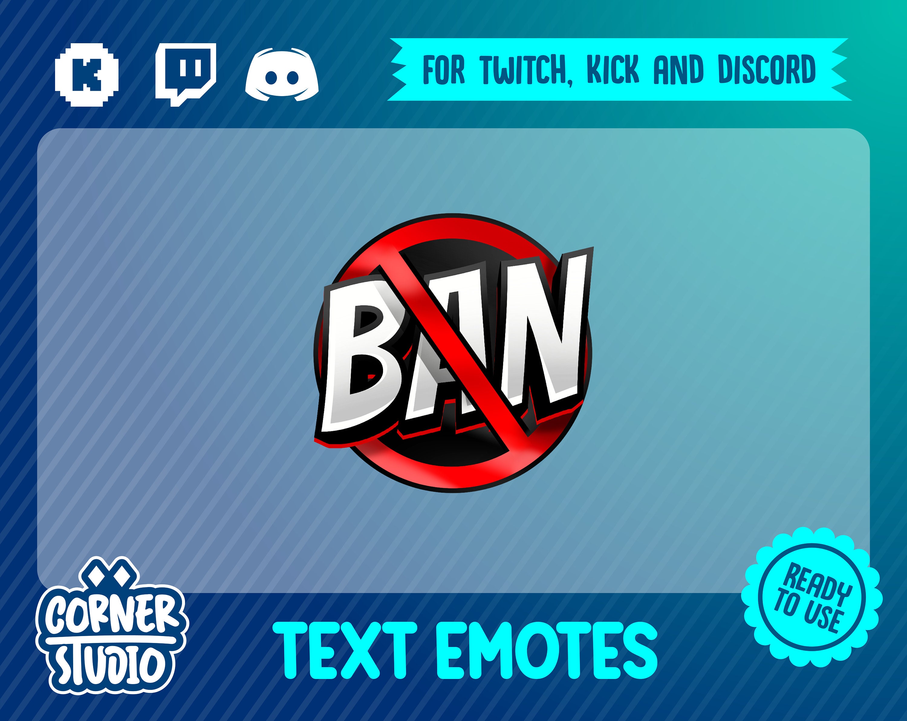 Ban/banned Text Twitch, Discord & Kick Emotes for Streaming or Gaming ...