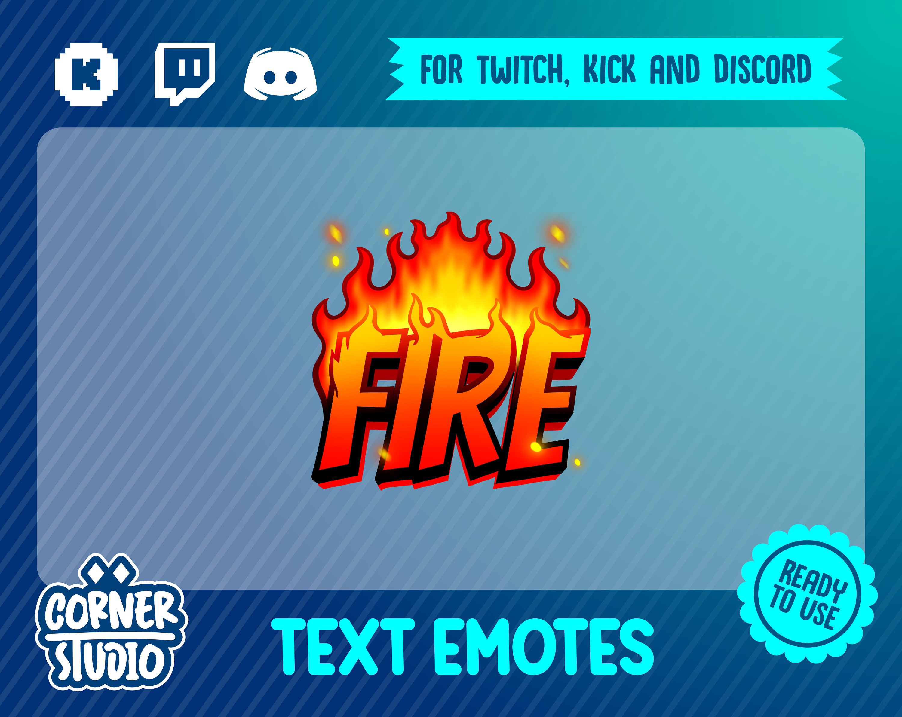 Fire Twitch, Discord & Kick Text Emote for Streaming or Gaming - Etsy
